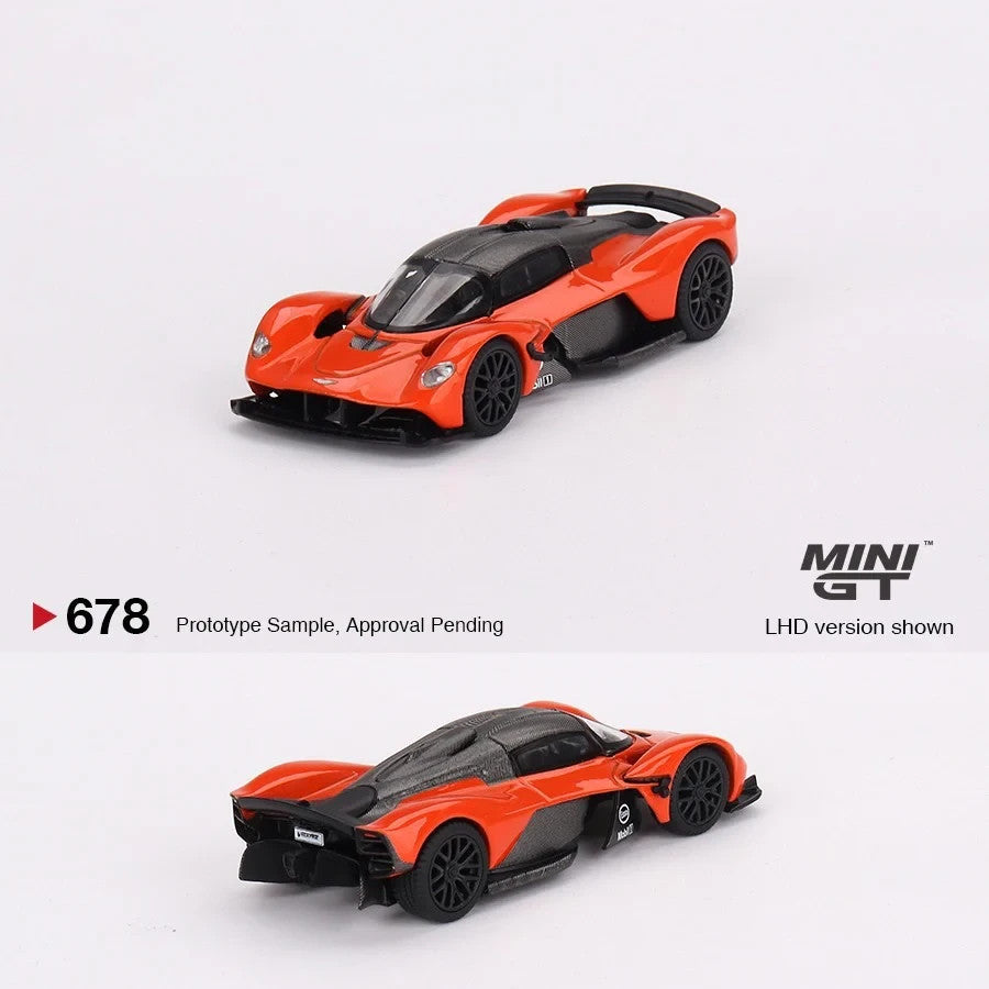 MINI GT Aston Martin Valkyrie Orange #678 Open Box – Cars N Cards