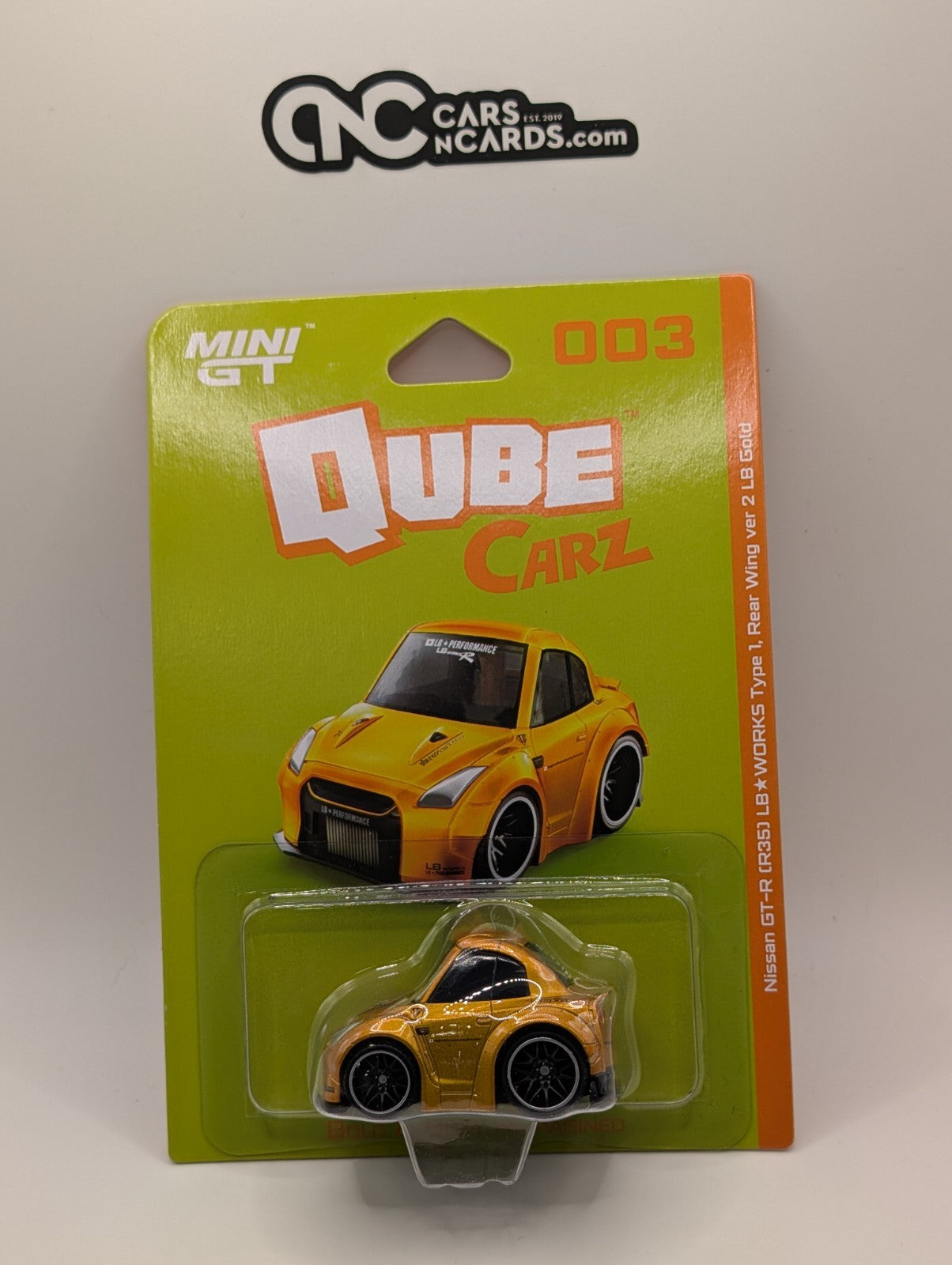 Mini GT Qube Carz 003 Nissan GT-R R35 LB Works Type 1 LB Gold 1:64 ...
