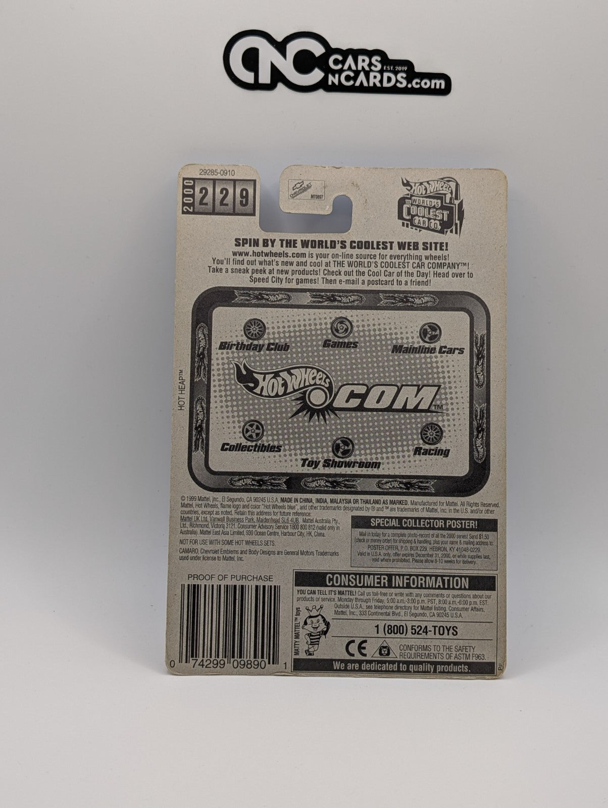 2000 Hot Wheels Blown Camaro Collector #229 (Card Damage) – Cars N Cards