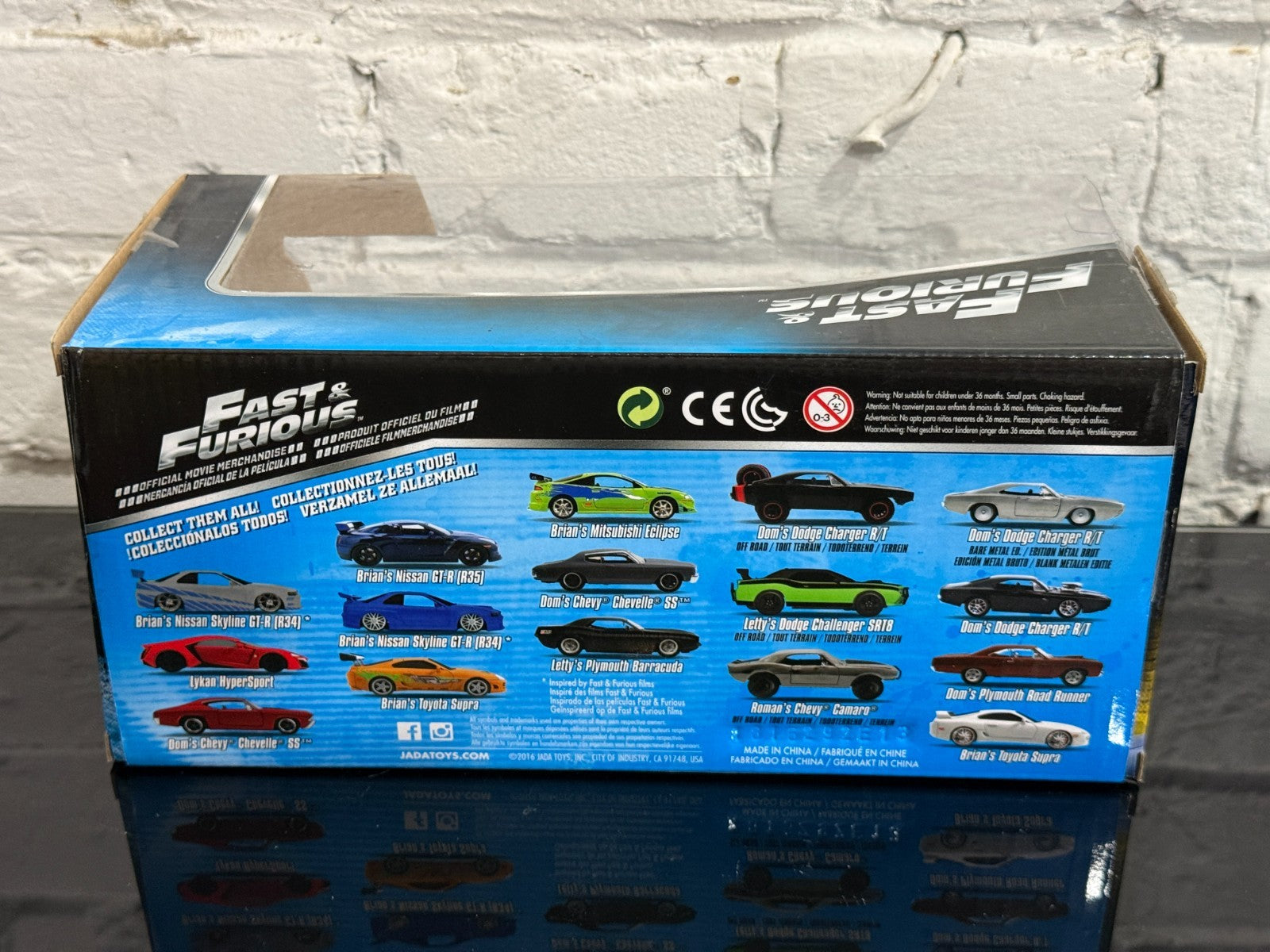 Jada Toys Fast & Furious Brian's Nissan GT-R R35 DieCast Car Blue 1:24 ...