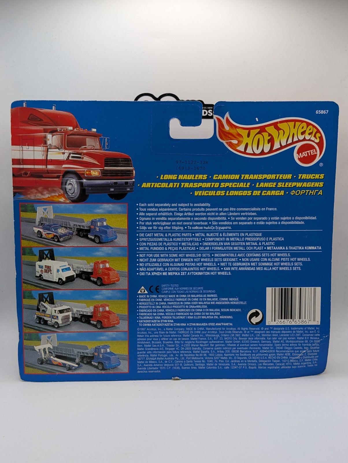 1998 Hot Wheels Long Haulers Dragster HW Racing Team (Card Damage ...