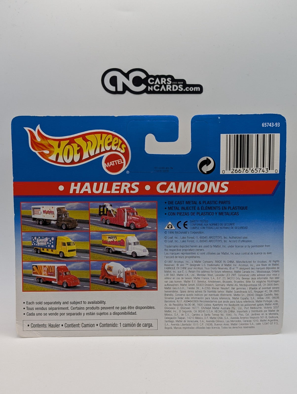 1998 Hot Wheels Haulers Cabover Box Truck Mott's (Damaged) – Cars N Cards