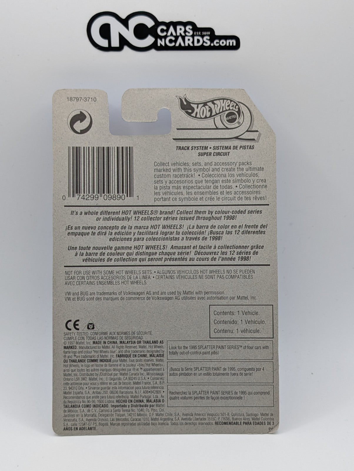 1998 Hot Wheels Artistic License 3/4 VW Bug White Collector #731 (Soft ...