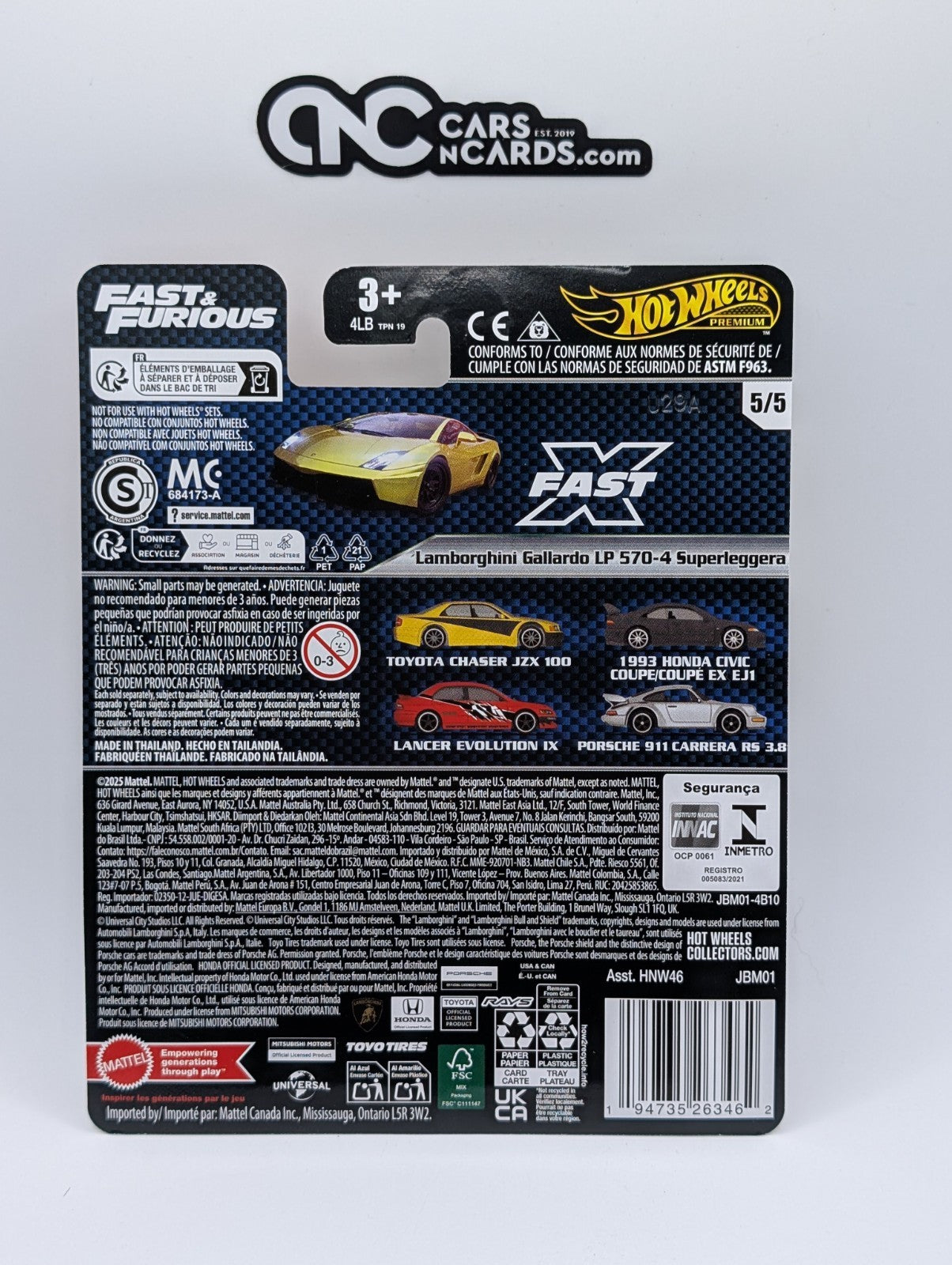 Hot Wheels Premium Fast & Furious Lamborghini Gallardo LP 570-4 (Soft ...