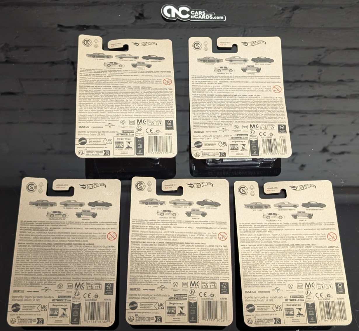 2024 Hot Wheels Fast & Furious Decades Of Fast Set of 5 Cars (Soft Cor ...