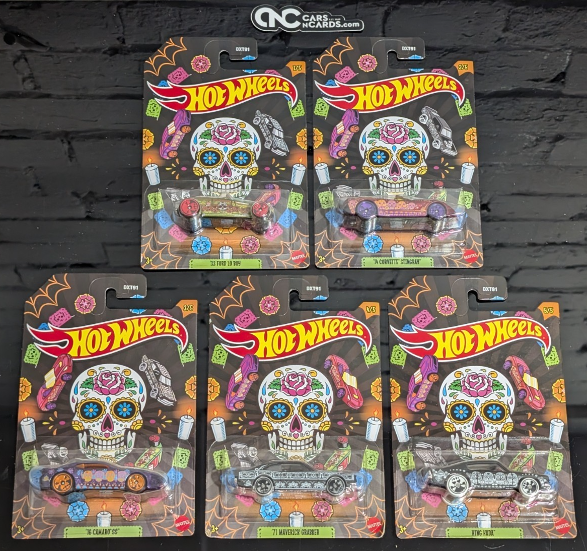 2023 Hot Wheels Halloween Series Dia De Los Muertos Set of 5 Cars (Sof ...