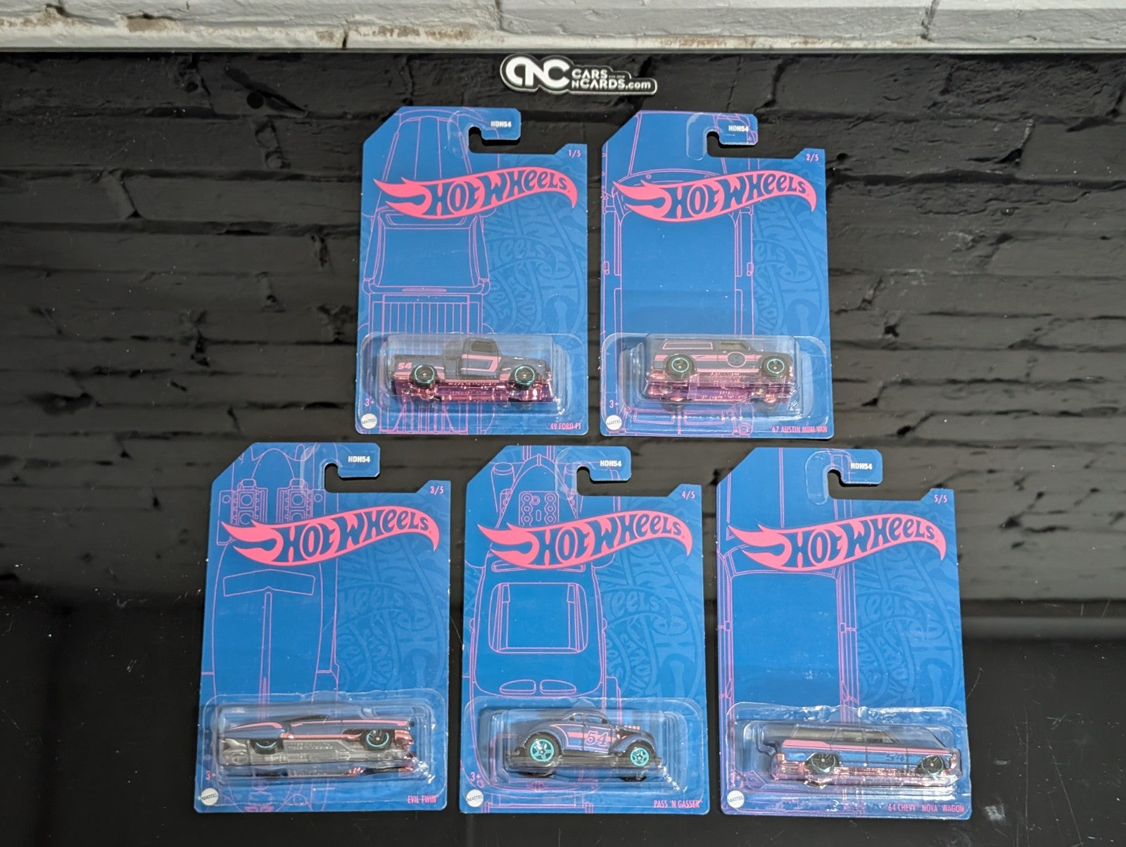2022 Hot Wheels Blue and Pink Series Mix 1 Set of 5 Cars (Soft Corners ...