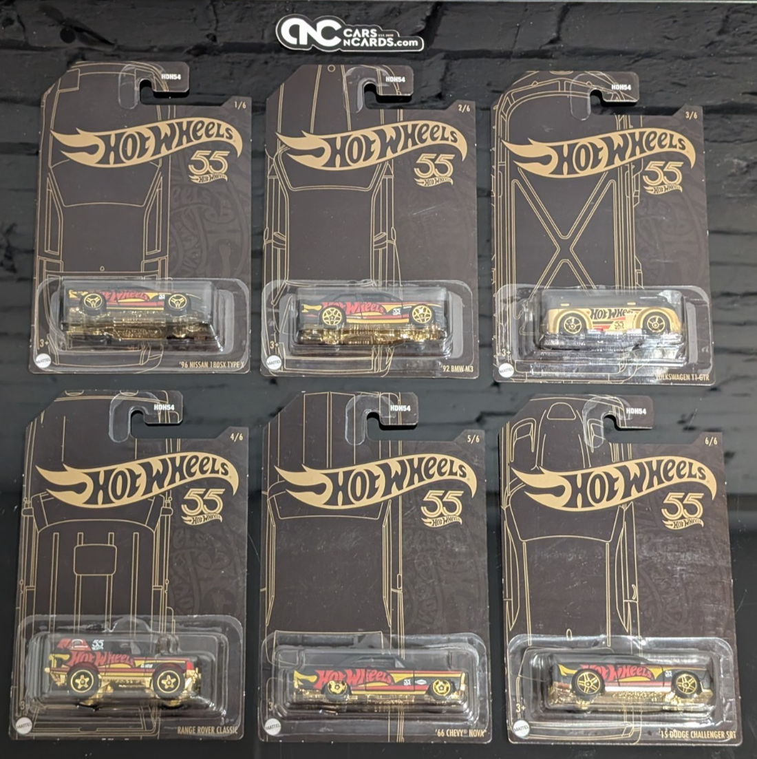 2023 Hot Wheels 55th Anniversary Mix 1 Set of 6 Cars (Soft Corners ...