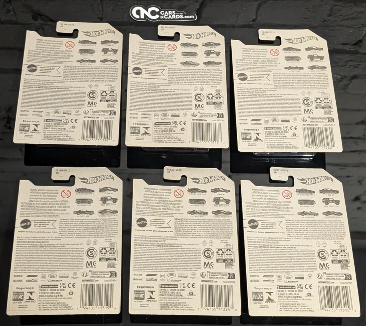 2023 Hot Wheels 55th Anniversary Mix 1 Set of 6 Cars (Soft Corners ...