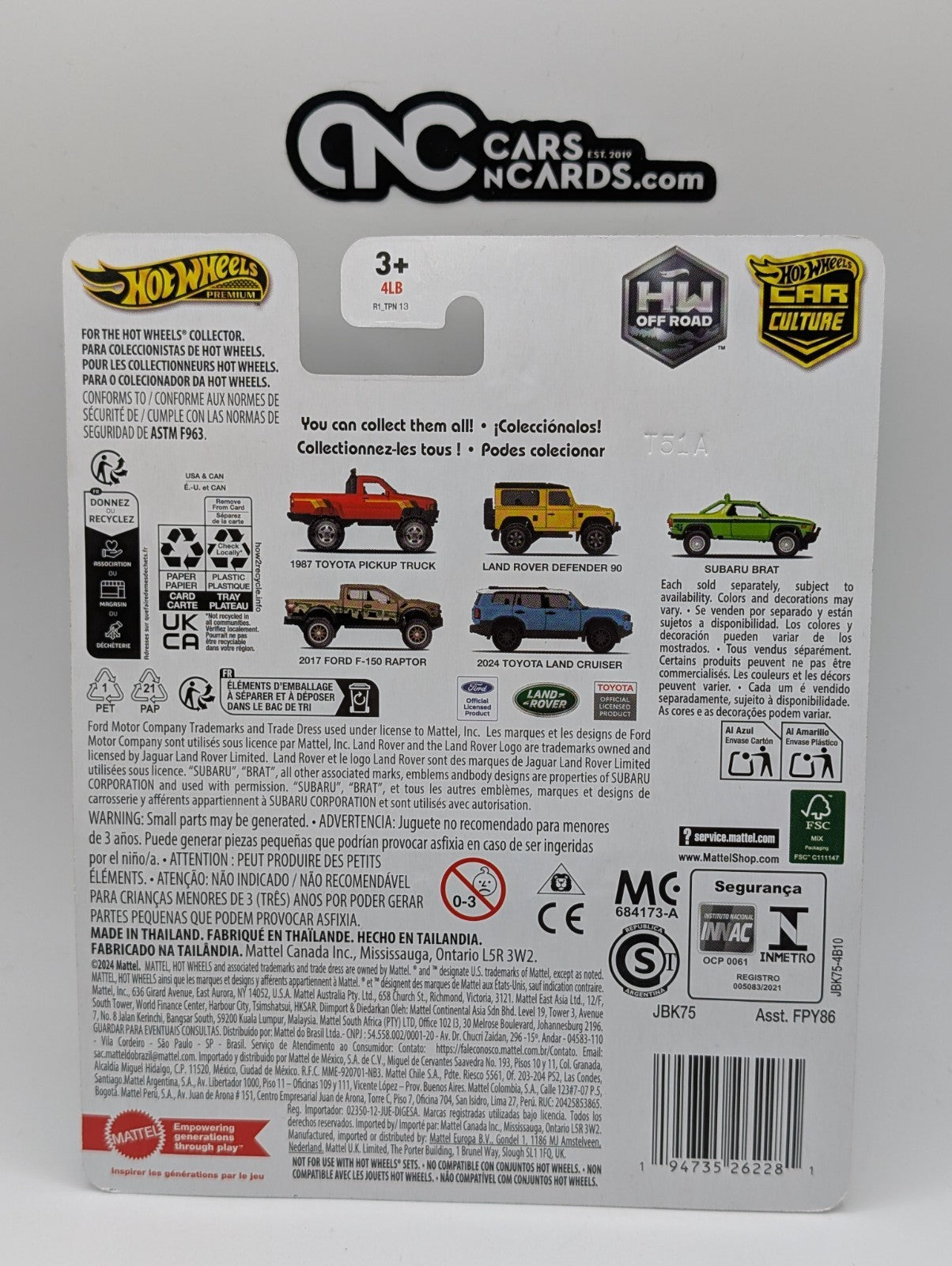 Hot Wheels Premium Car Culture HW Off Road 2024 Toyota Land Cruiser Ch ...