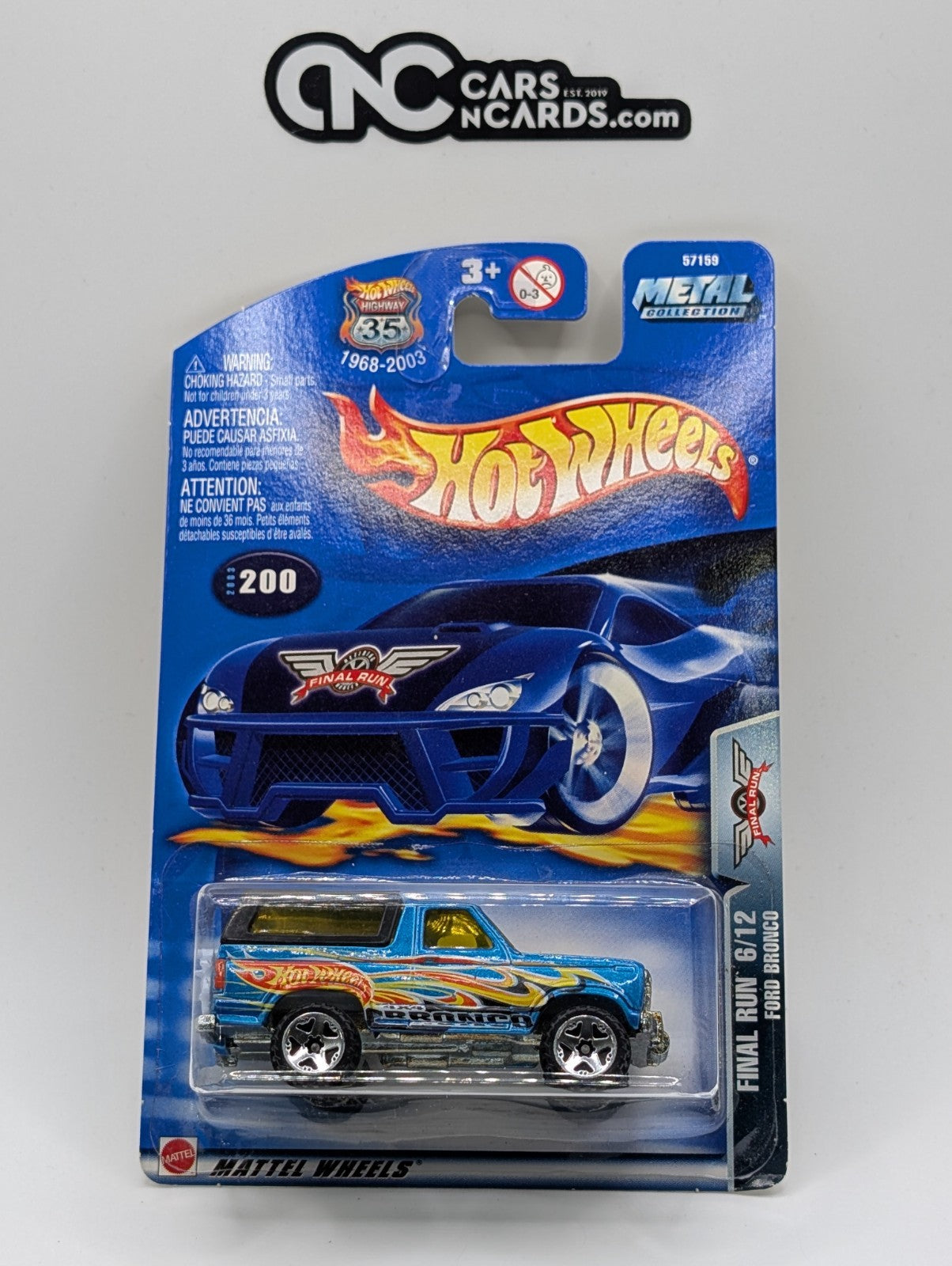 2003 Hot Wheels Final Run 6/12 Ford Bronco Blue Collector #200 – Cars N ...