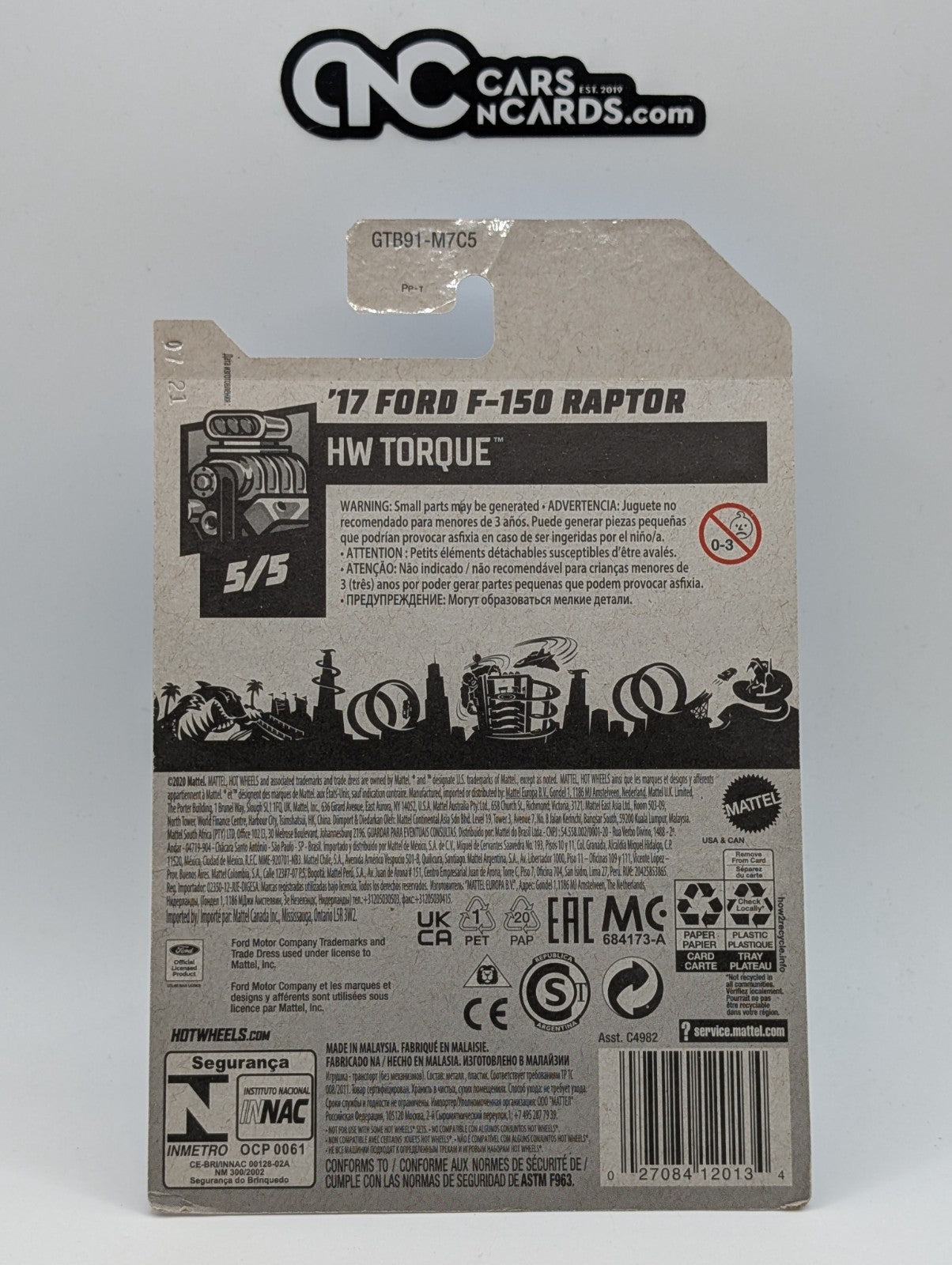 2021 Hot Wheels HW Torque 5/5 '17 Ford F-150 Raptor Red 167/250 – Cars ...