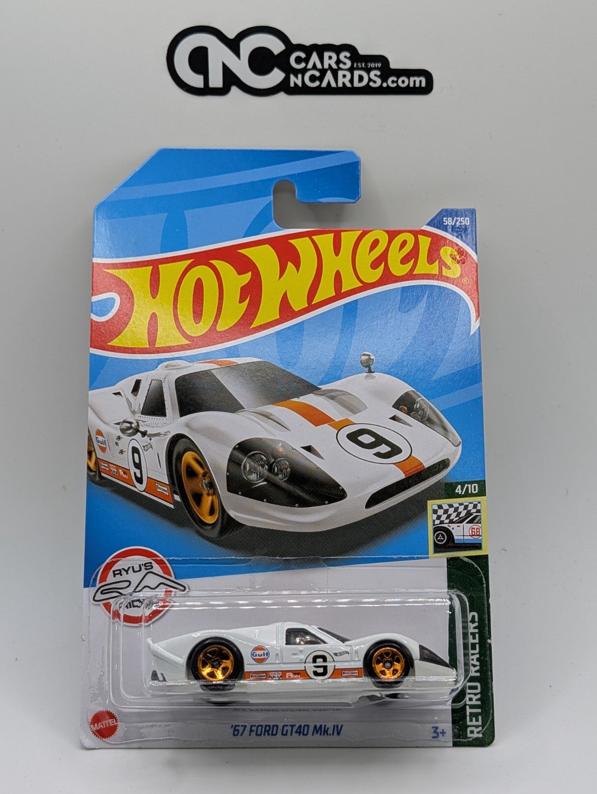 2022 Hot Wheels Retro Racers 4/10 '67 Ford GT40 Mk.IV Gulf White 58/25 ...