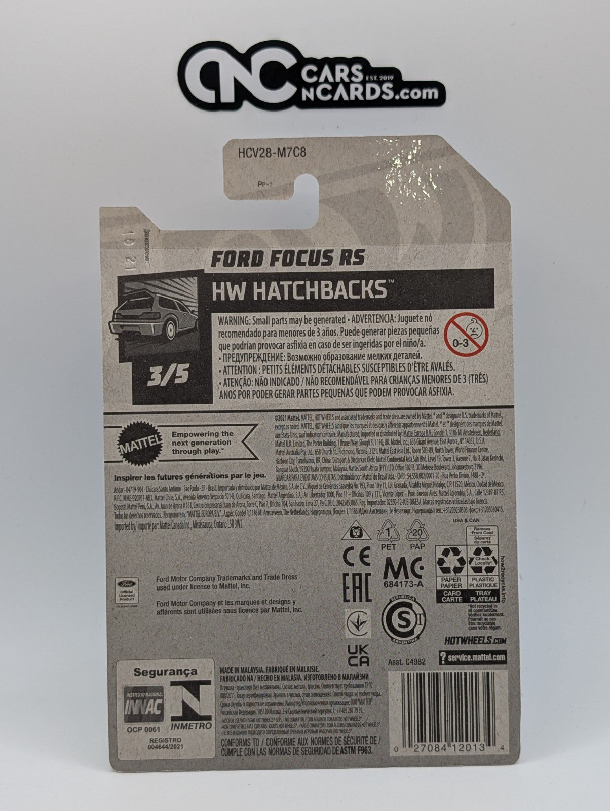 2022 Hot Wheels HW Hatchbacks 3/5 Ford Focus RS Blue 41/250 – Cars N Cards