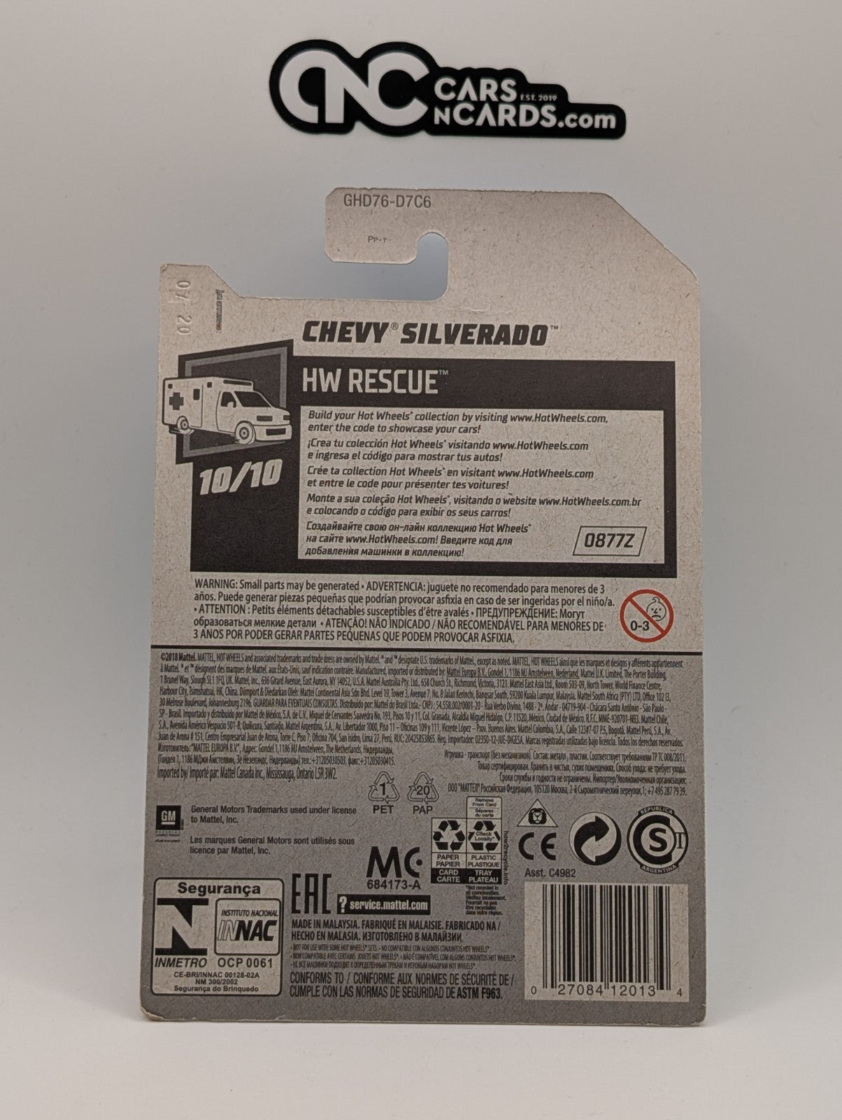 2020 Hot Wheels HW Rescue 10/10 Chevy Silverado Treasure Hunt 240/250 ...