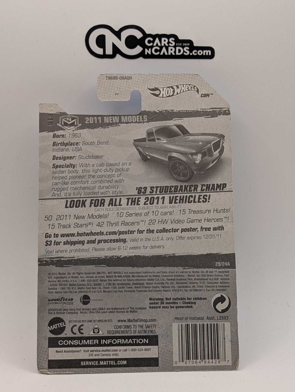 2011 Hot Wheels New Models 29/50 '63 Studebaker Champ Red 29/244 – Cars ...