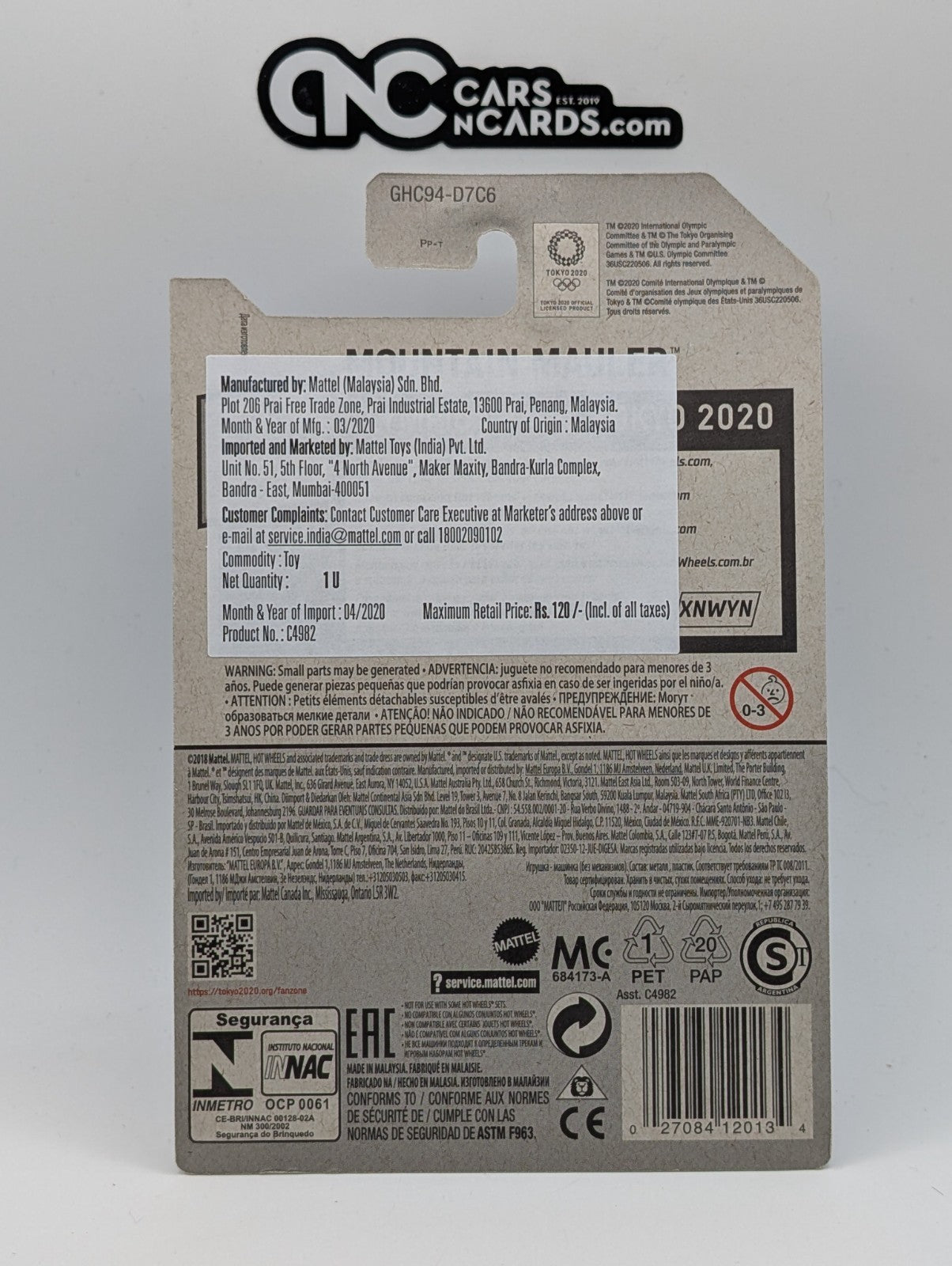 2020 Hot Wheels Olympic Games Tokyo 4/10 Mountain Mauler 204/250 – Cars ...