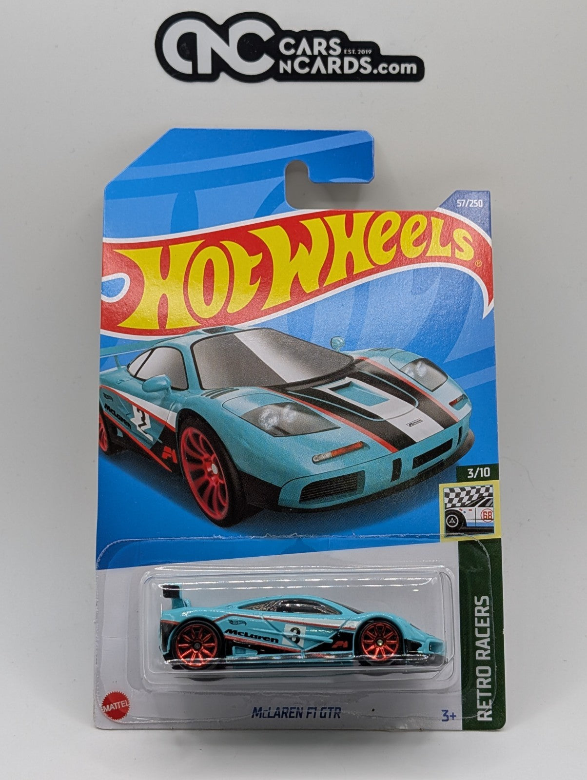 2022 Hot Wheels Retro Racers 3/10 McLaren F1 GTR Blue 57/250 – Cars N Cards