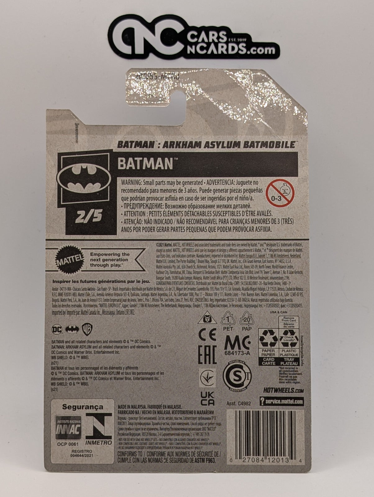 2022 Hot Wheels Batman 2/5 Arkham Asylum Batmobile Green 32/250 (Card ...