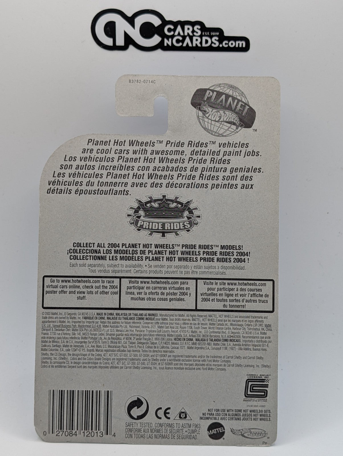 2004 Hot Wheels Pride Rides Shelby Cobra 427 S/C Collector #186 (Soft ...