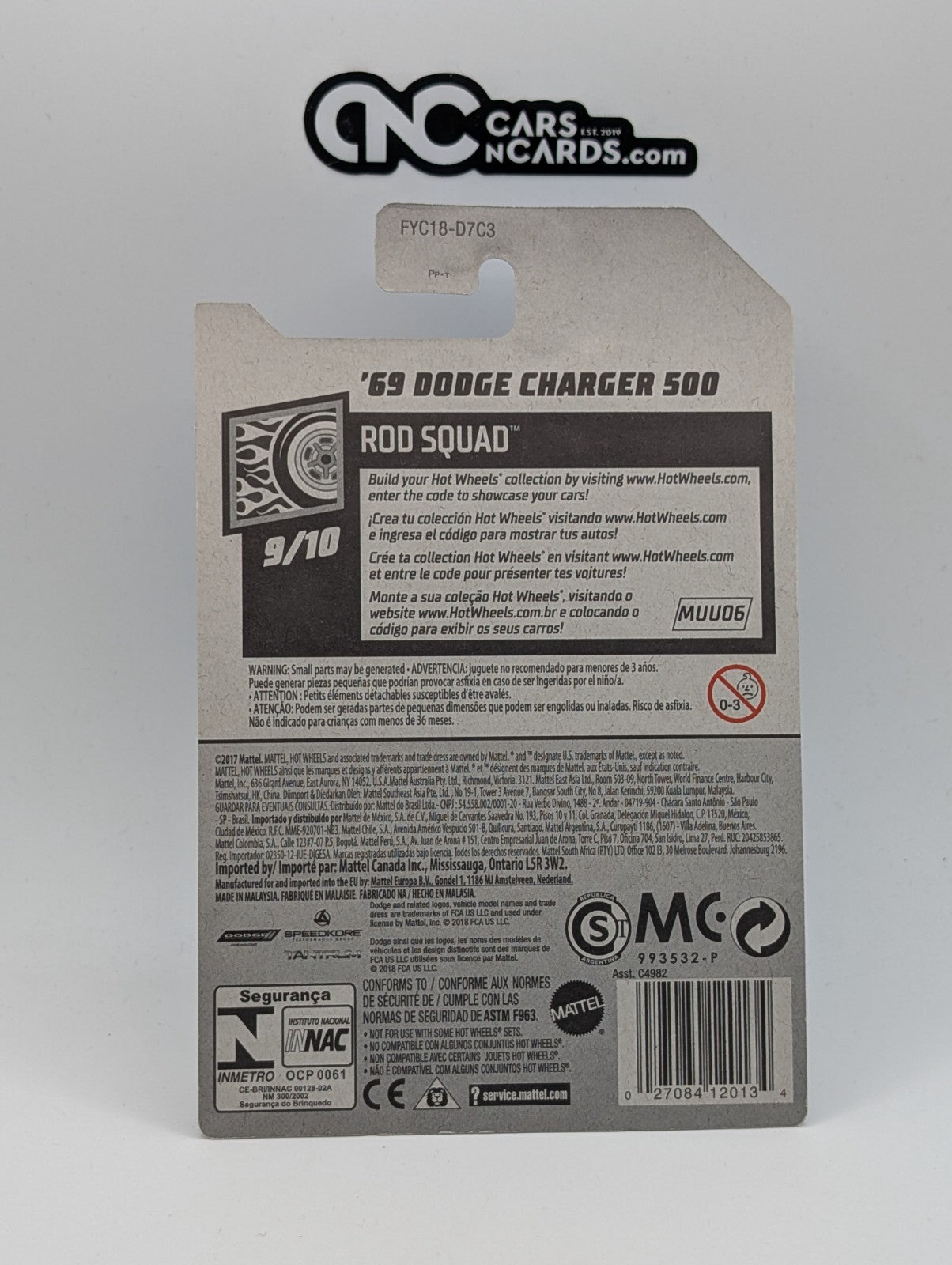 2019 Hot Wheels Rod Squad 9/10 '69 Dodge Charger 500 Black 80/250 ...