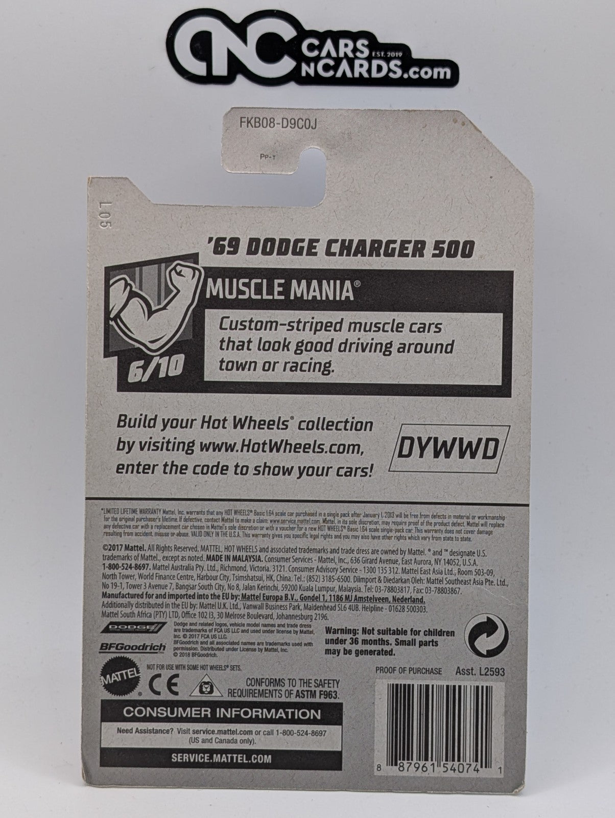 2018 Hot Wheels Muscle Mania 6/10 '69 Dodge Charger 500 215/365 (Soft ...