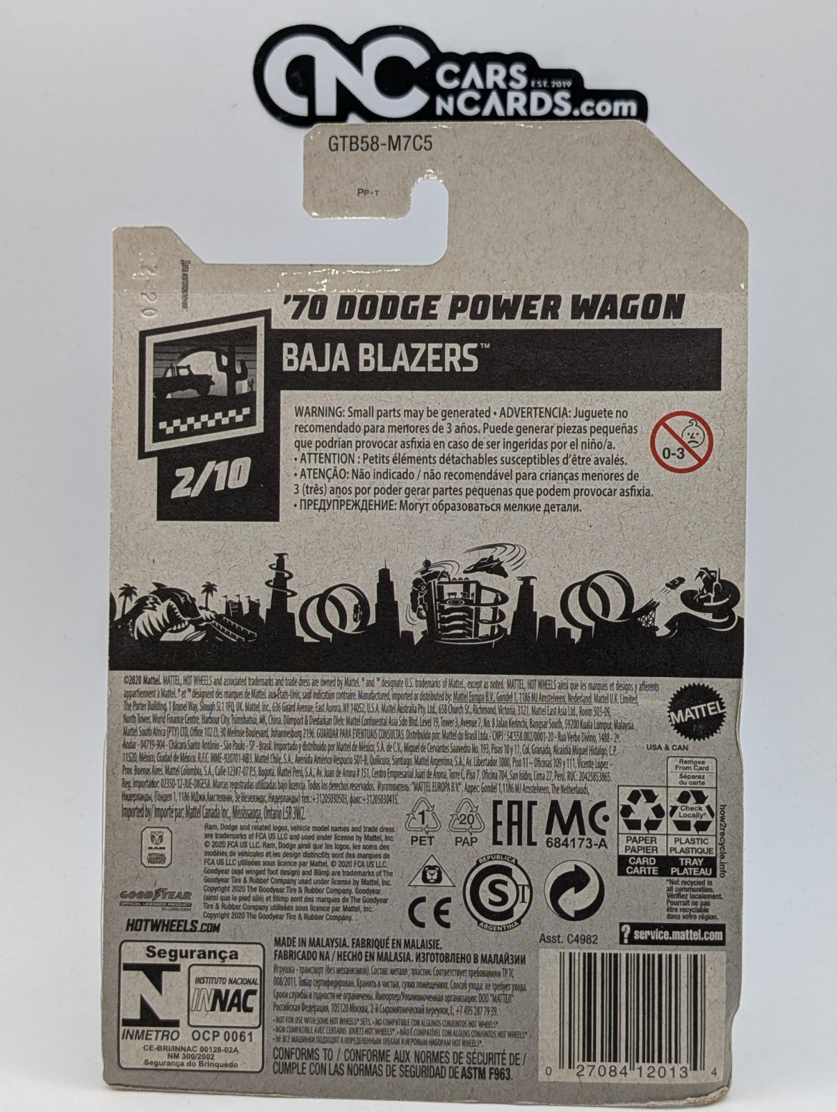 2021 Hot Wheels Baja Blazers 2/10 '70 Dodge Power Wagon Orange (Card D ...