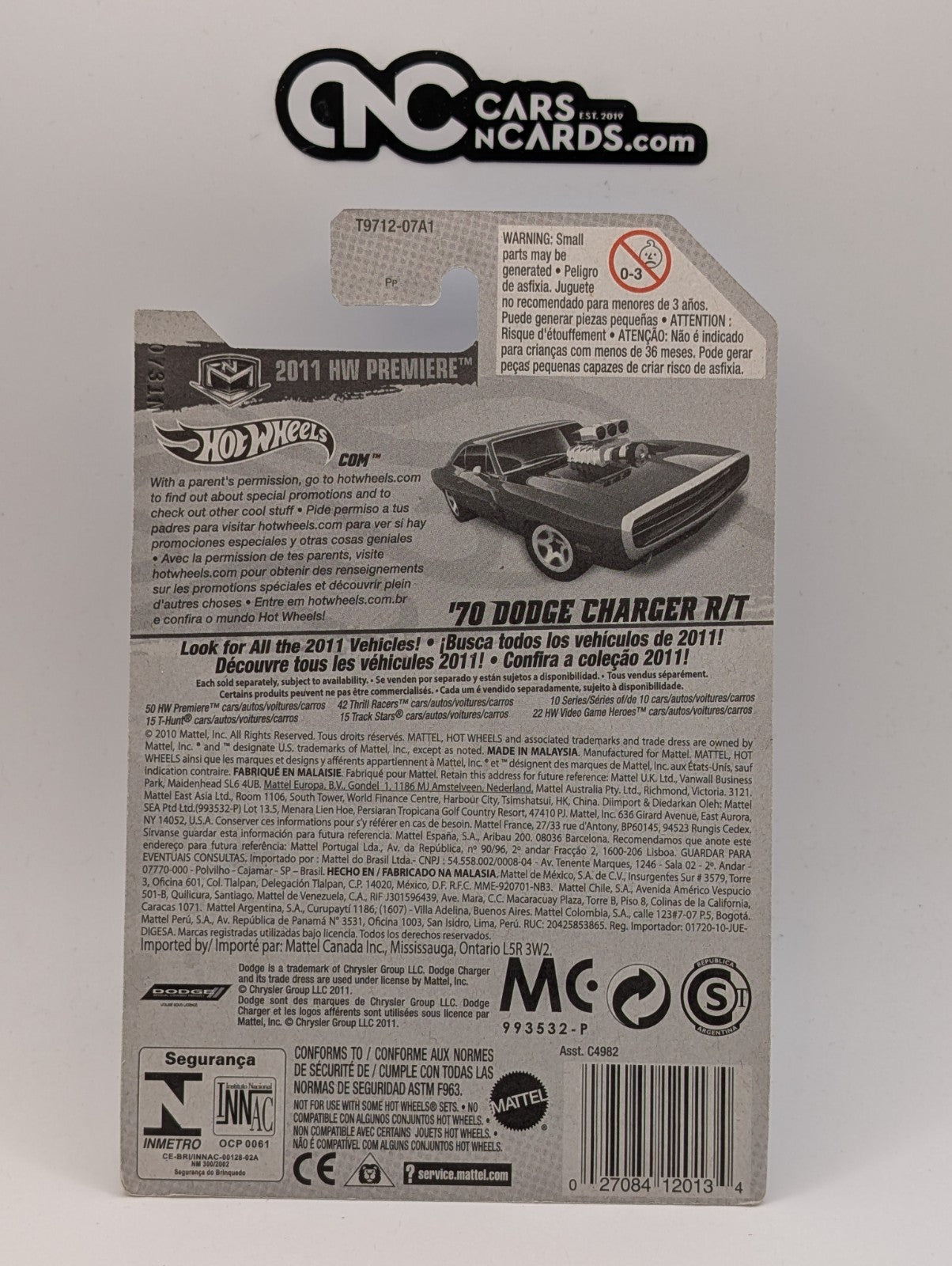 2011 Hot Wheel HW Premiere 42/50 '70 Dodge Charger R/T Purple 42/244 ...