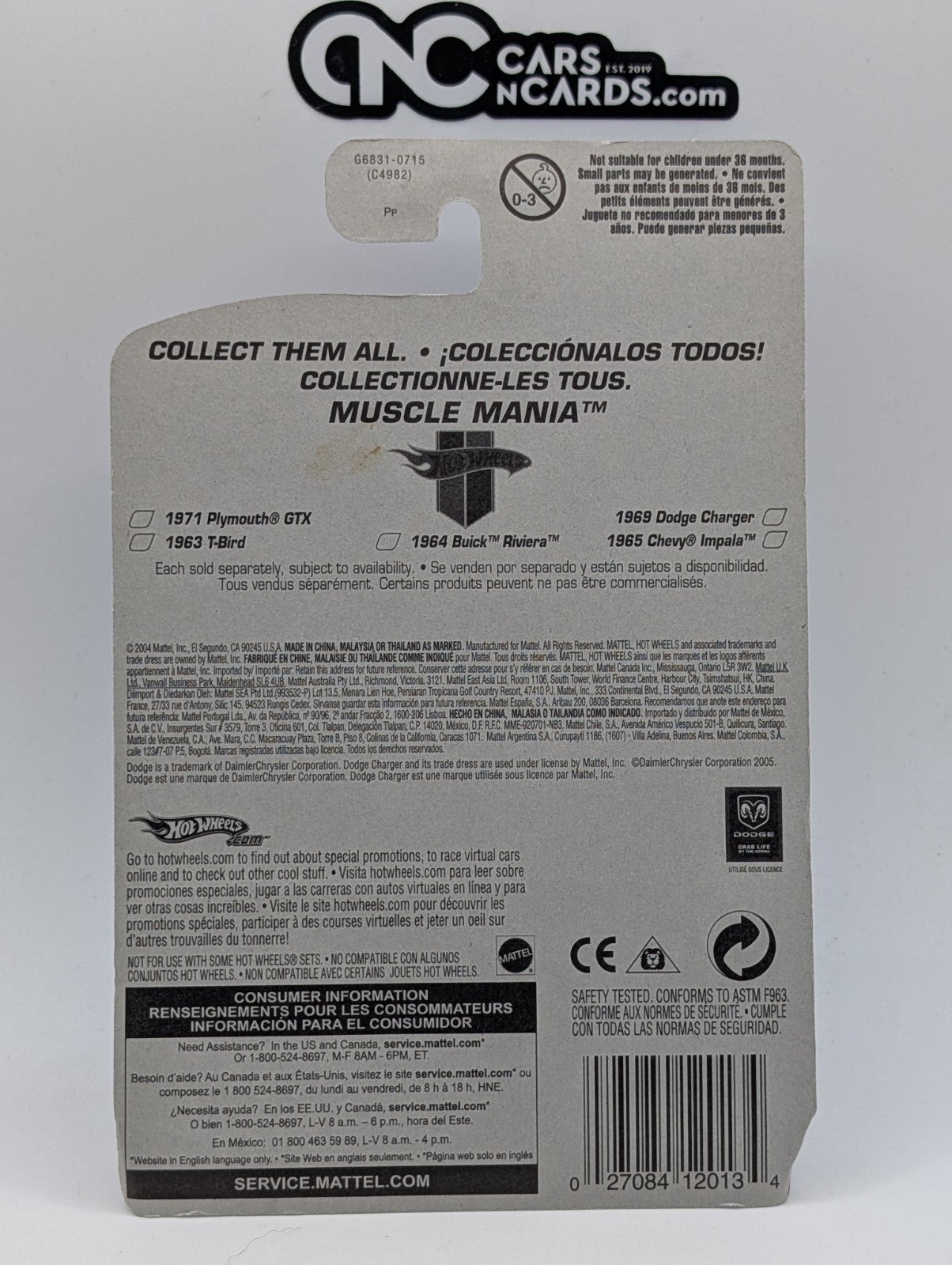 2005 Hot Wheels Muscle Mania 4/5 1969 Dodge Charger Purple #104 (Card ...