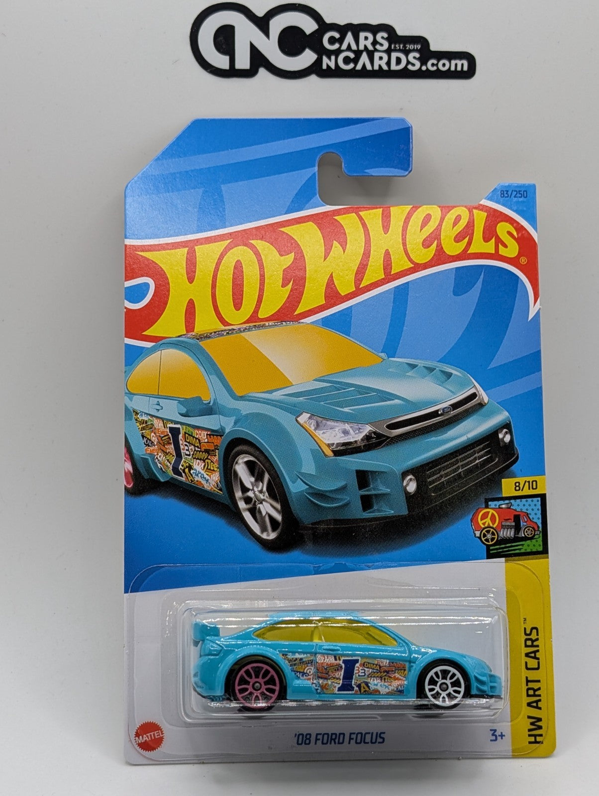 2023 Hot Wheels HW Art Cars 8/10 '08 Ford Focus Blue 83/250 – Cars N Cards