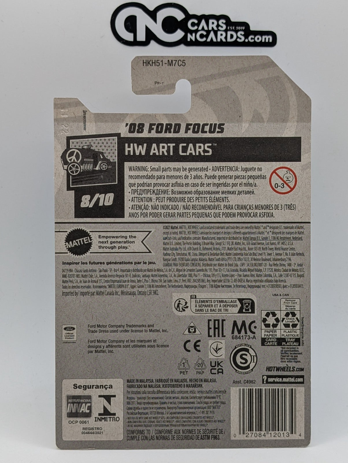 2023 Hot Wheels HW Art Cars 8/10 '08 Ford Focus Blue 83/250 – Cars N Cards