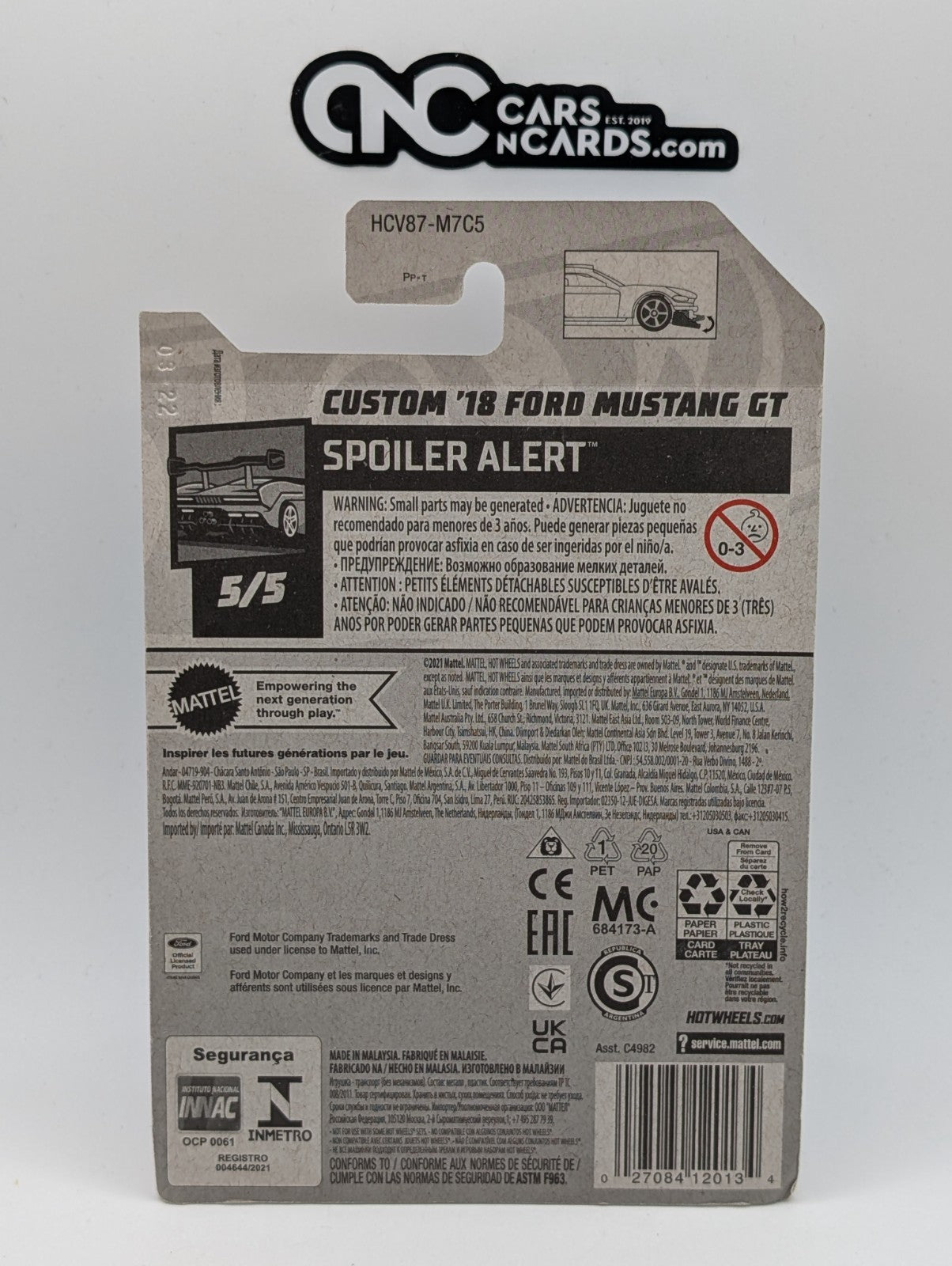 2022 Hot Wheels Spoiler Alert 5/5 Custom '18 Ford Mustang GT (Soft Cor ...