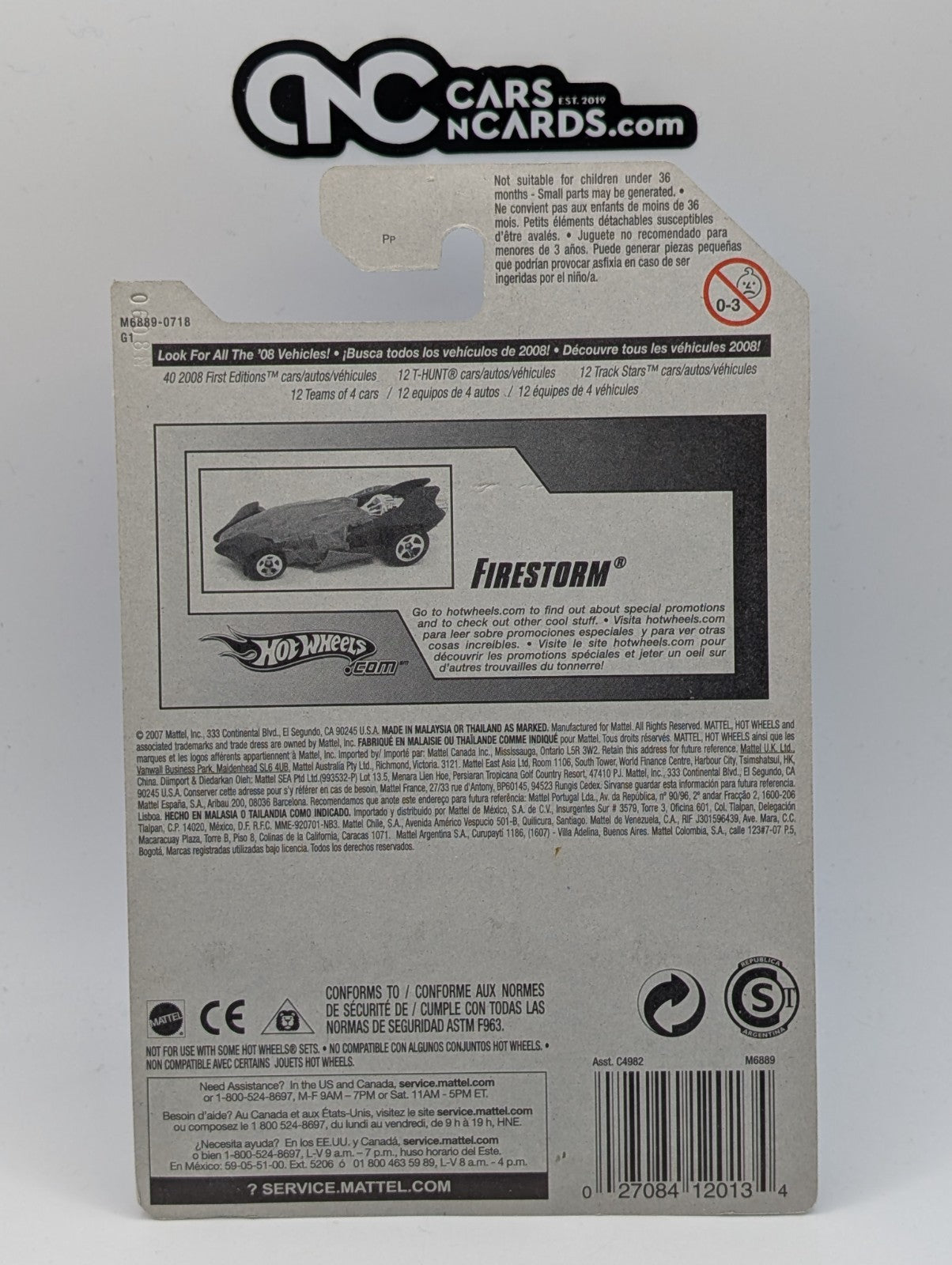 2008 Hot Wheels Jet Rides 3/4 Firestorm Gray 123/172 (Soft Corners ...