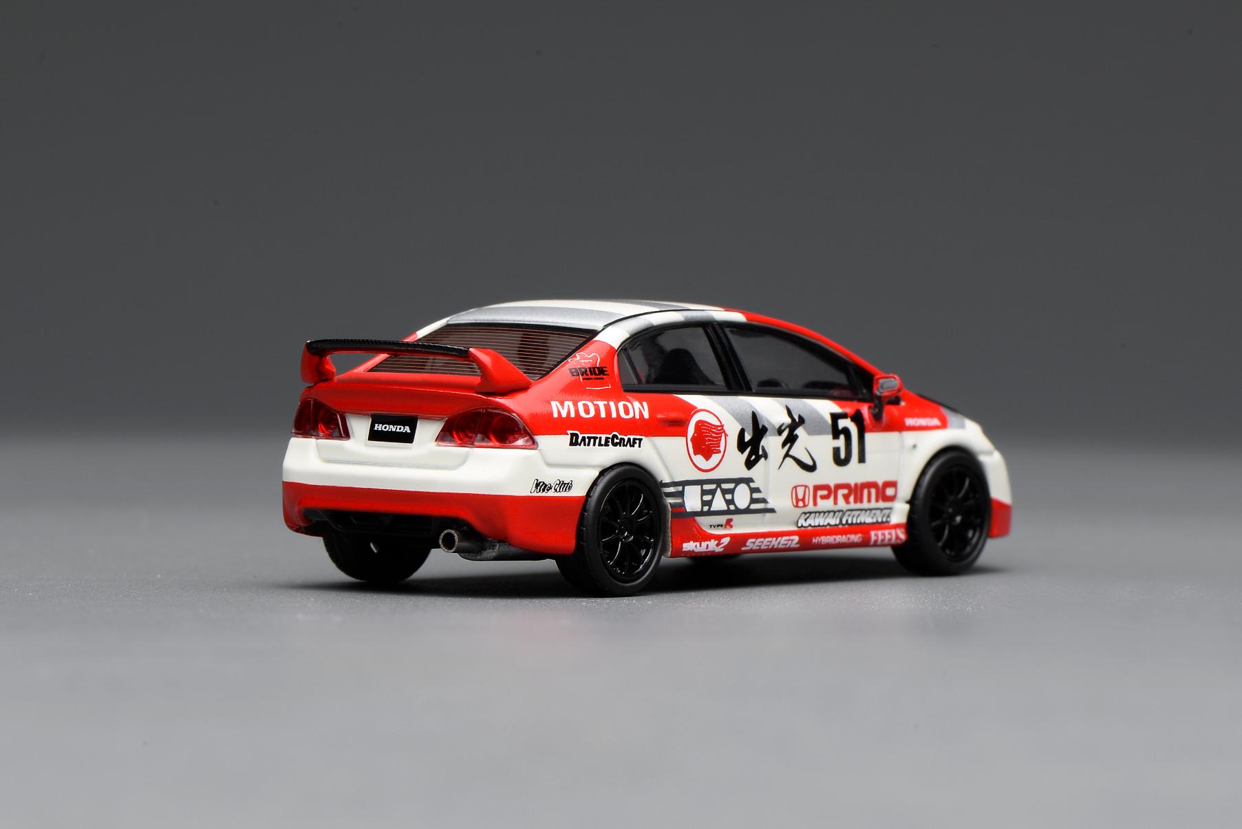 (PRE-ORDER) Motorhelix 1:64 Honda Civic TYPE R (FD2) Idemitsu Motion R ...